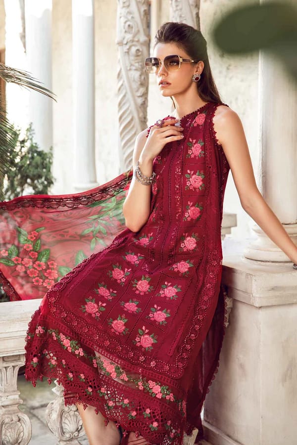 Maria B Embroidered Luxury Lawn '24 - Red