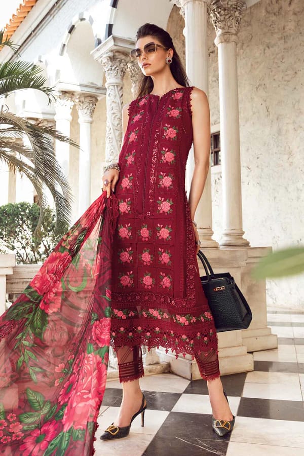 Maria B Embroidered Luxury Lawn '24 - Red