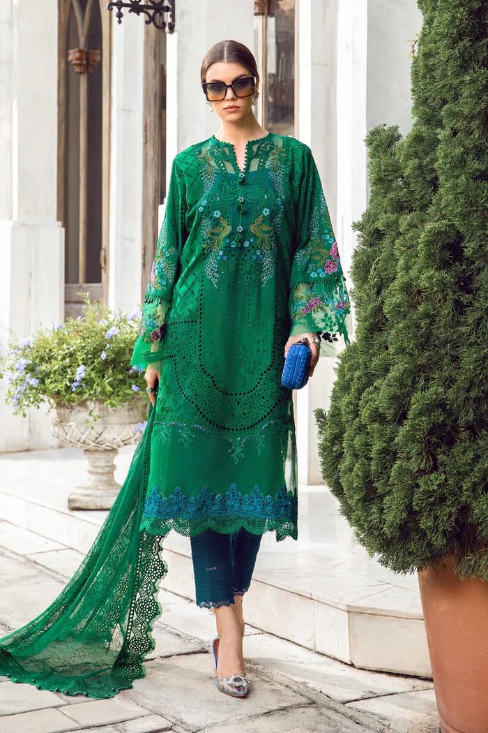 Maria B Embroidered Luxury Lawn '24 - Emerald Green